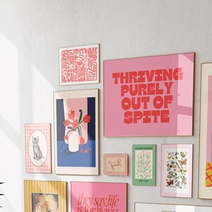 Set of 17 Prints, Trendy Pink Art, Digital Art Print Set, GS Print ...