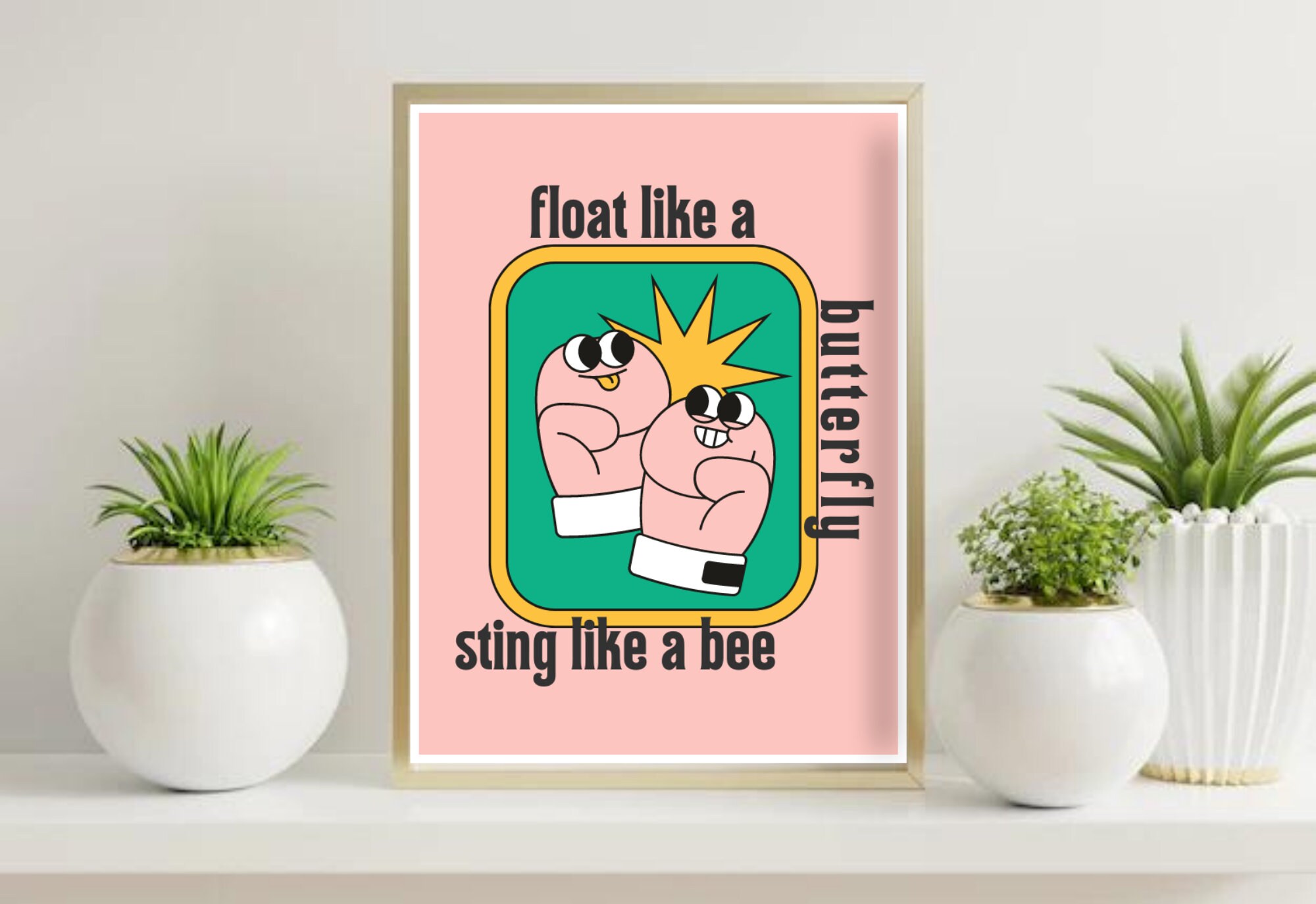boxing Float like a butterfly 70s Print Retro Print Wall Print ...