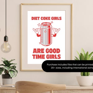 Diet Coke Digital Download-wall Print-retro-best Diet Coke Art-large ...