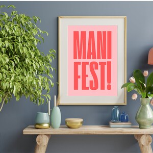 Manifest Art Print, Manifesting Posters, Inspirational Quote, Digital ...
