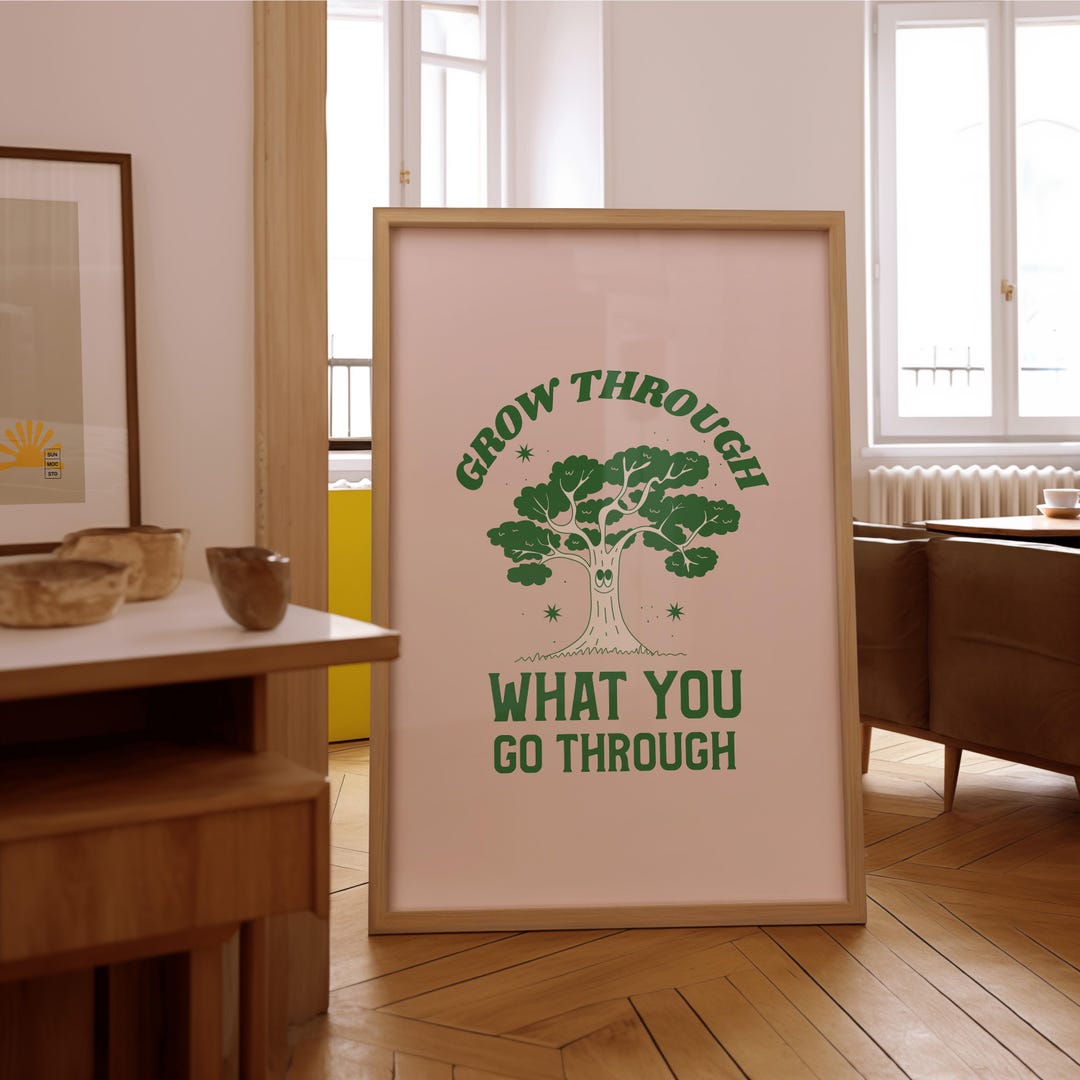 Grow Through What You Grow Through, Inspiration Art, Pink Classroom Art ...