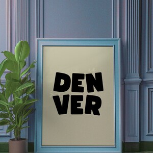 Denver Typography Art Print: Trendy Wall Decor (digital Download) - Etsy
