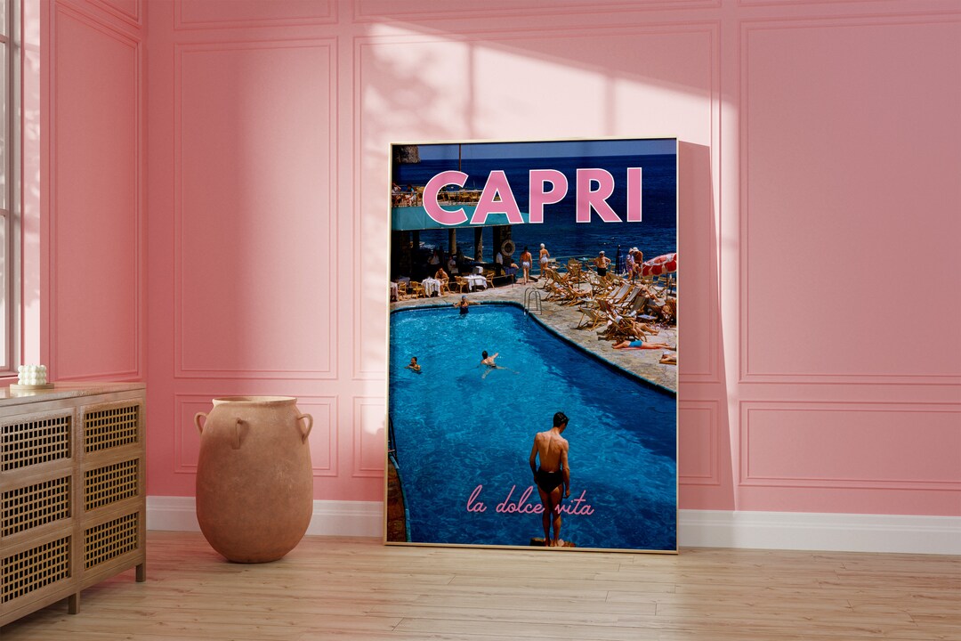 Italy Art Print, Digital Art Prints, Capri Wall Art, Retro Photograph ...