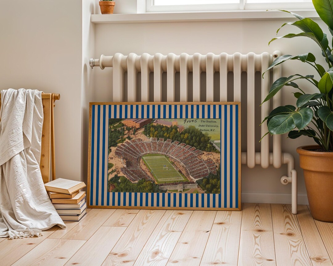Retro Football Print, Duke Art, Sports Team Wall Decor, College ...