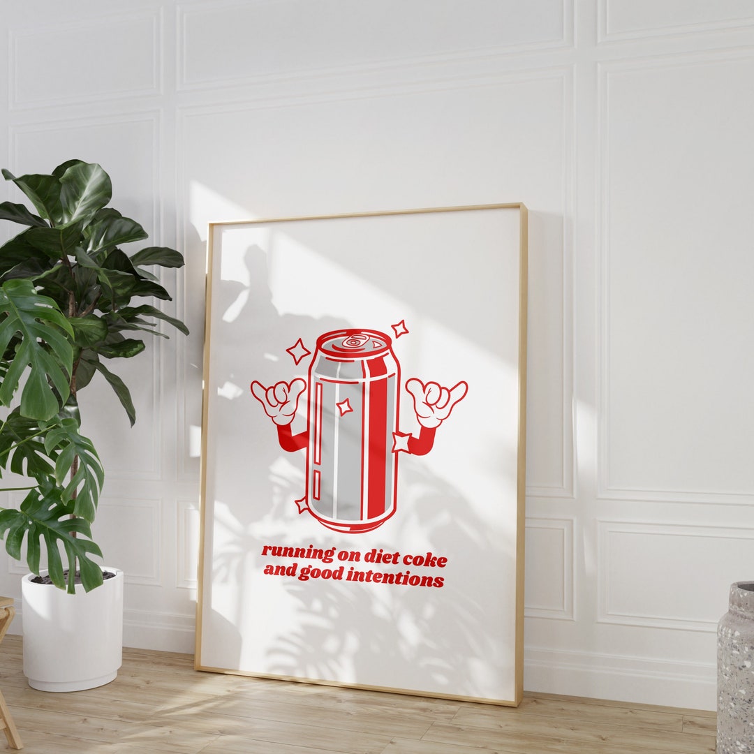 Diet Coke Art Print, Trendy Coke Art, Fun Coca Cola Art, Gift for Coke ...