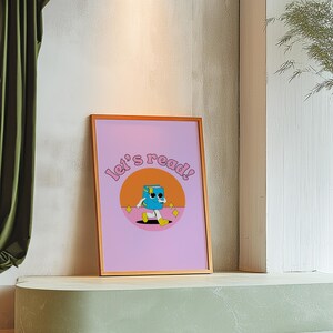 Let's Read Poster, Reading Decor, Digital Prints, Inspirational Art ...