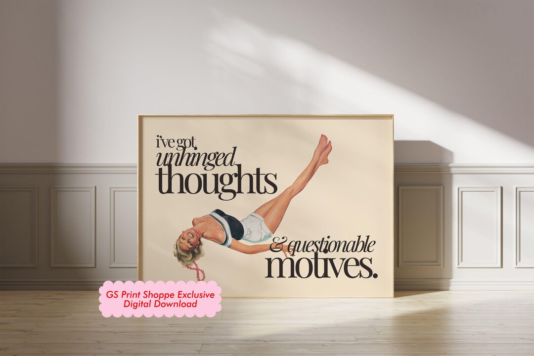 Digital Art Prints, Girly Art Prints,retro Wall Art, Trendy Collage ...