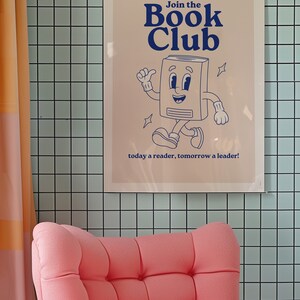 Reading Poster, Classroom Wall Decor, Digital Download, Book Club Art ...