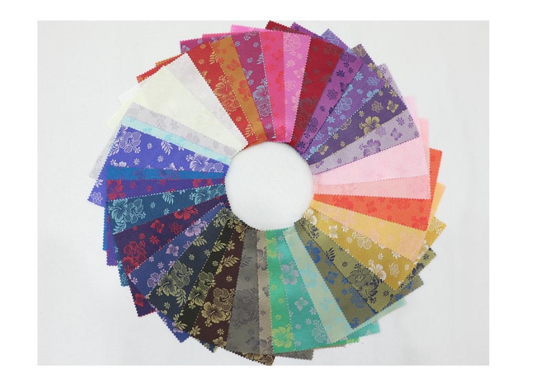 Traditional Korean Hanbok Fabric (35 Color) | Hibiscus Flower Pattern ...