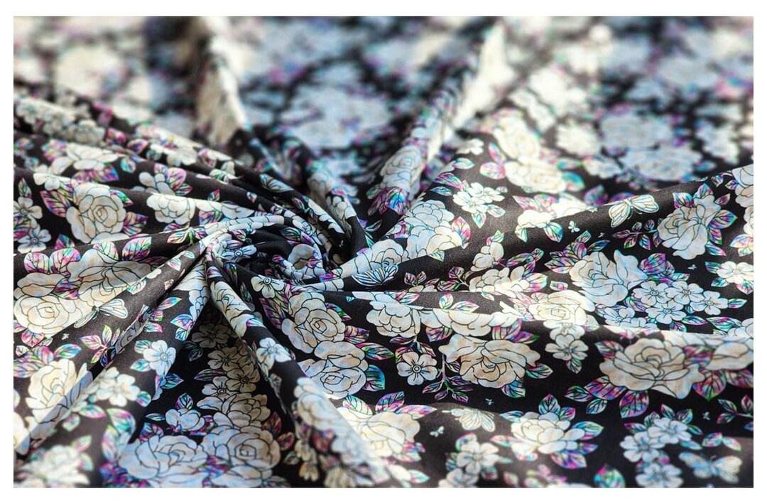 100% Cotton Fabric 20s | Korean Traditional Floral Abalone Shell ...