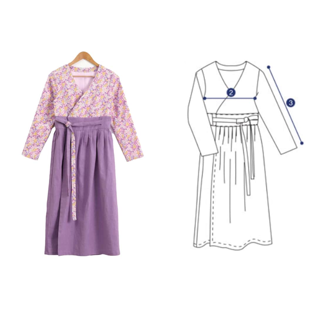 Women's Hanbok Korean Pattern | Traditional Hanbok | Full-size Sewing ...