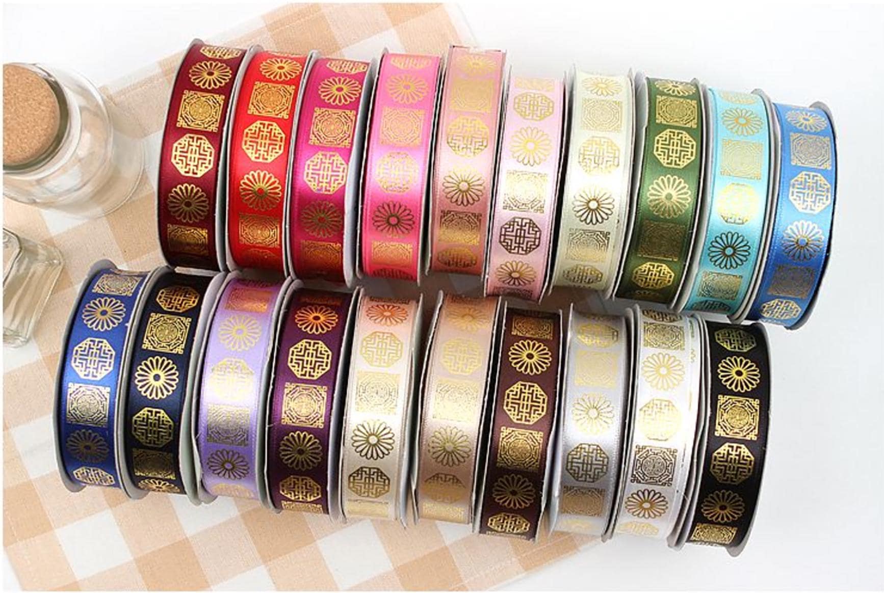 Gold Traditional Pattern Hanbok Ribbon Trim Korean Doljanchi Party ...