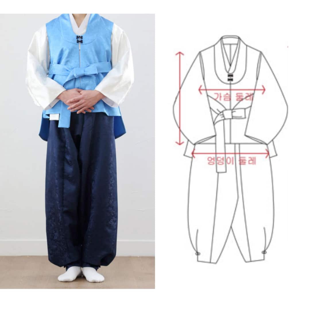 Men's Hanbok Korean Pattern | Korean Traditional Hanbok | Full-size ...