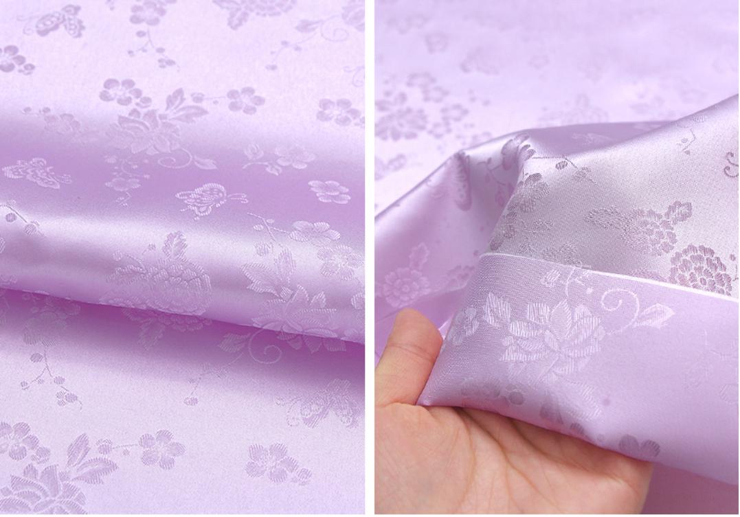 Traditional Korean Hanbok Fabric(6 Color) | Gold Plum Blossom Jacquard ...