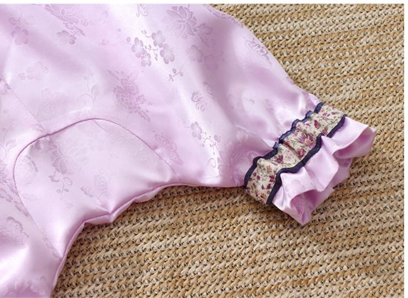Traditional Korean Hanbok Fabric(6 Color) | Gold Plum Blossom Jacquard ...