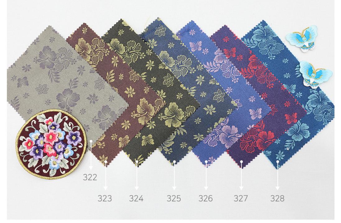 Traditional Korean Hanbok Fabric (35 Color) | Hibiscus Flower Pattern ...