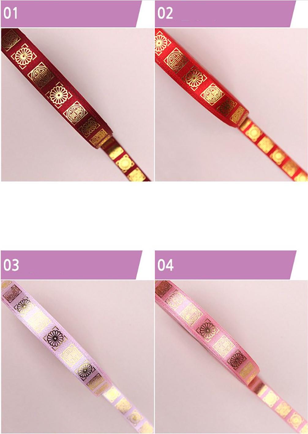 Gold Square Traditional Hanbok Pattern Ribbon Trim Korean Doljanchi ...