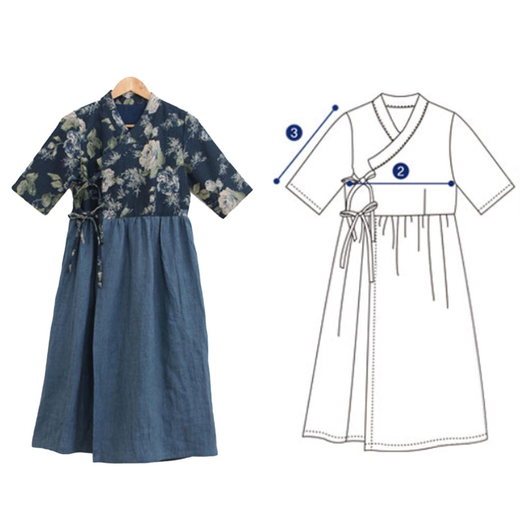 Women's Hanbok Korean Pattern 8 | Traditional Hanbok | Full-size Sewing ...