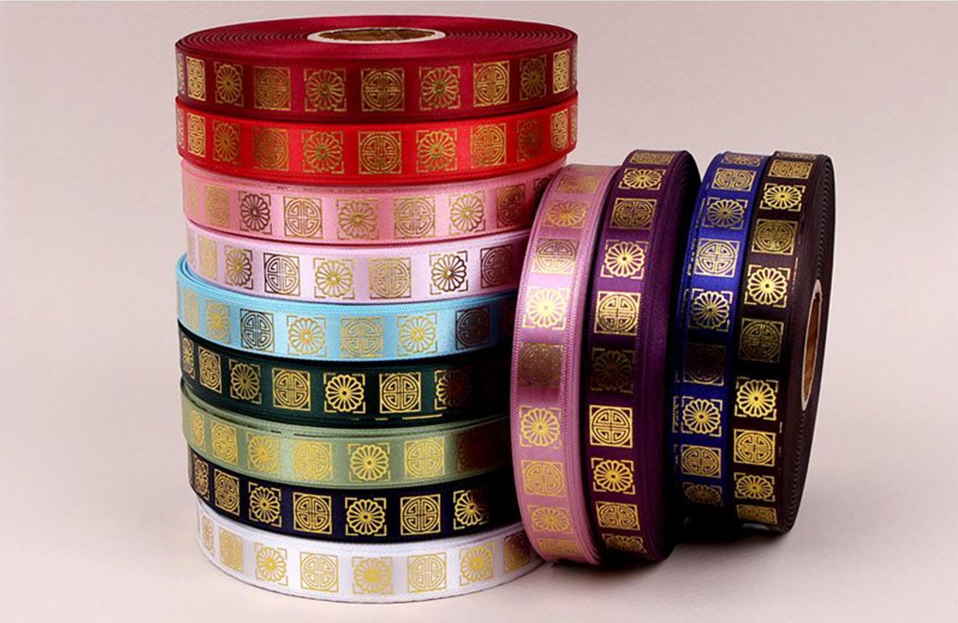 Gold Square Traditional Hanbok Pattern Ribbon Trim Korean Doljanchi ...