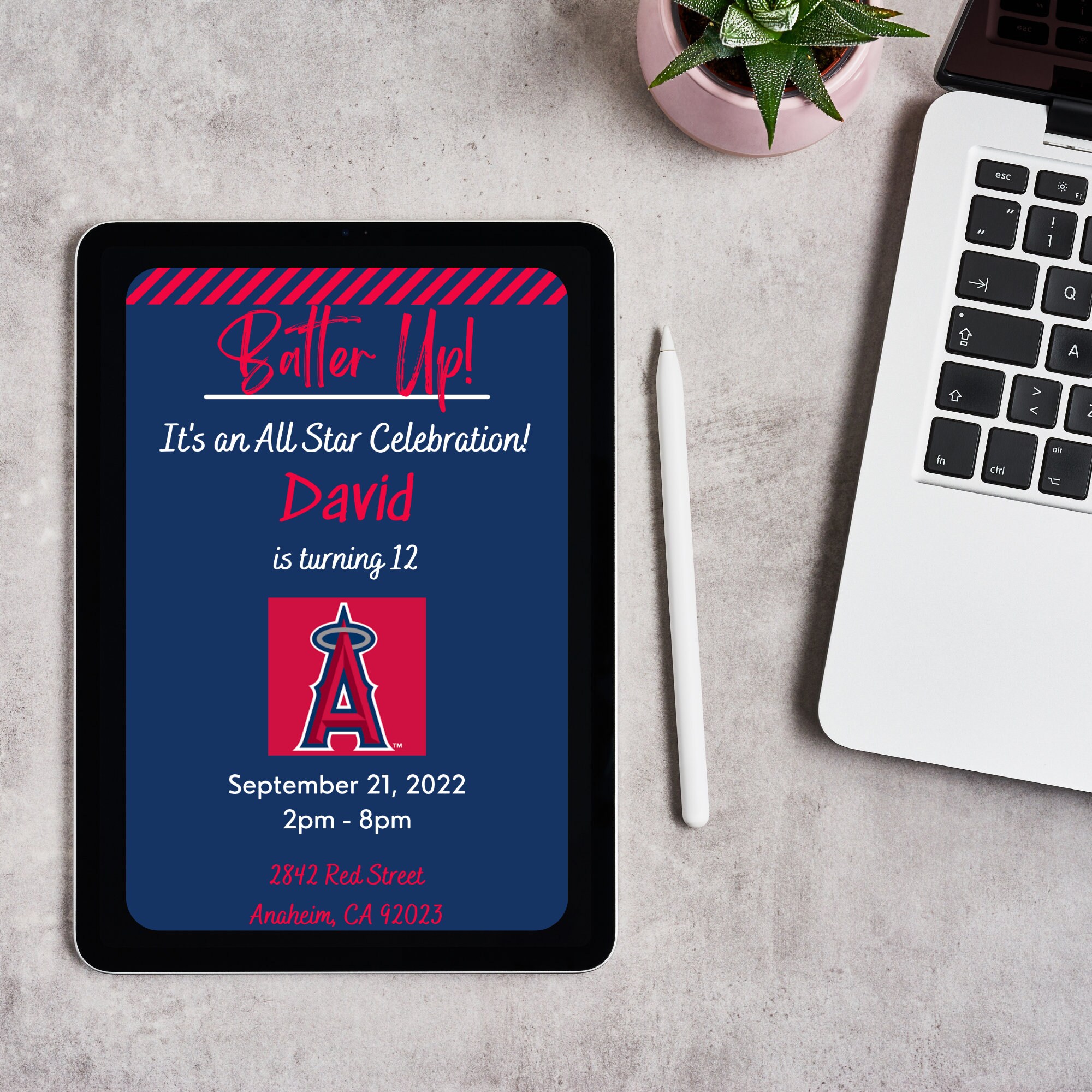 Angels Invitation, Baseball Invitation, MLB Invitation, Los Angeles ...