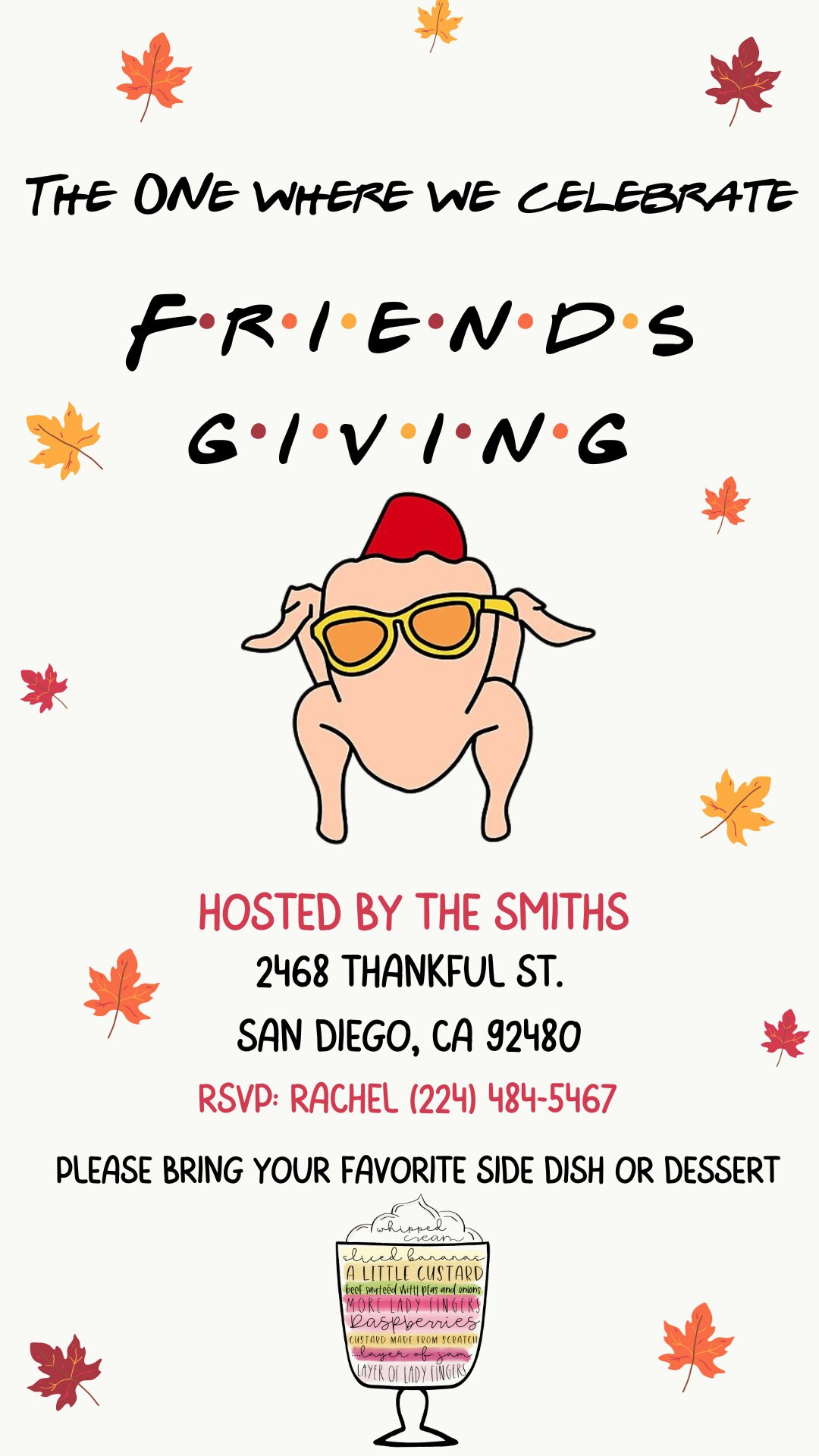Friendsgiving Invite, Friends Thanksgiving Invite, Friendsgiving ...