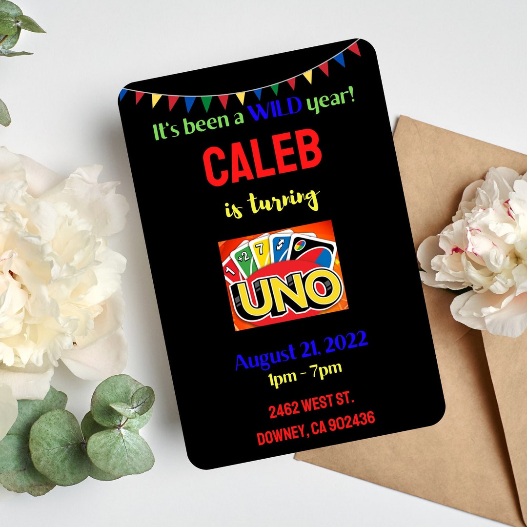 Uno Invite, First Birthday Invite, Uno Invitation, Card Game Invite ...