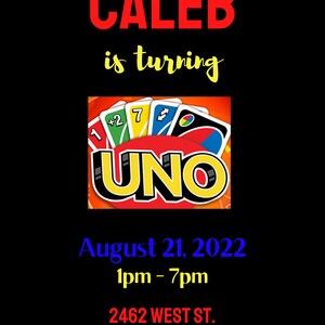 Uno Invite, First Birthday Invite, Uno Invitation, Card Game Invite ...