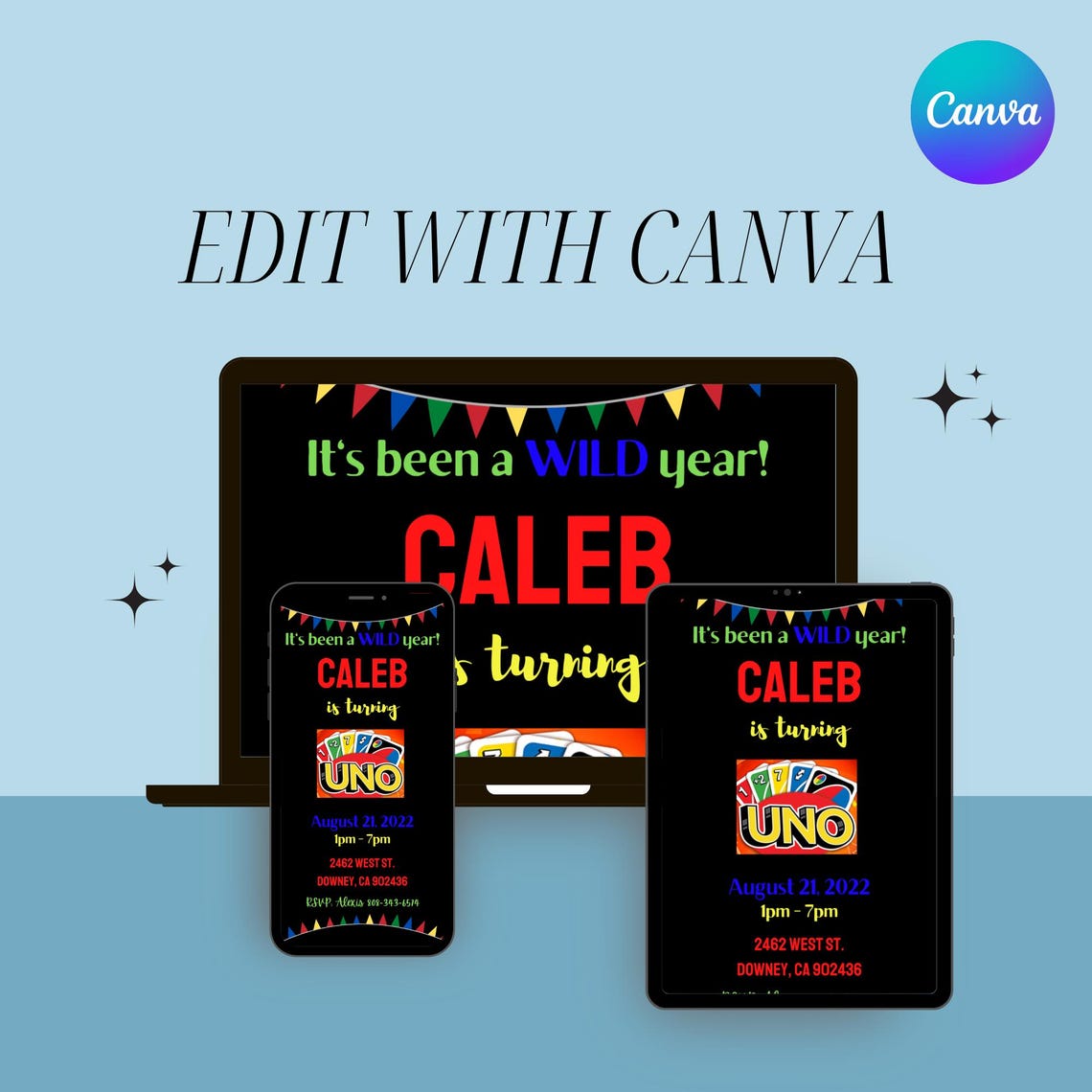 Uno Invite, First Birthday Invite, Uno Invitation, Card Game Invite ...