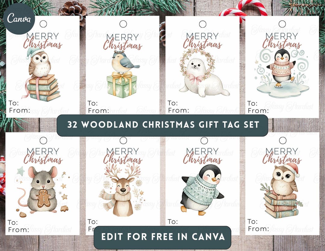 Editable Woodland Animal Christmas Gift Tags – 32 Printable Designs ...