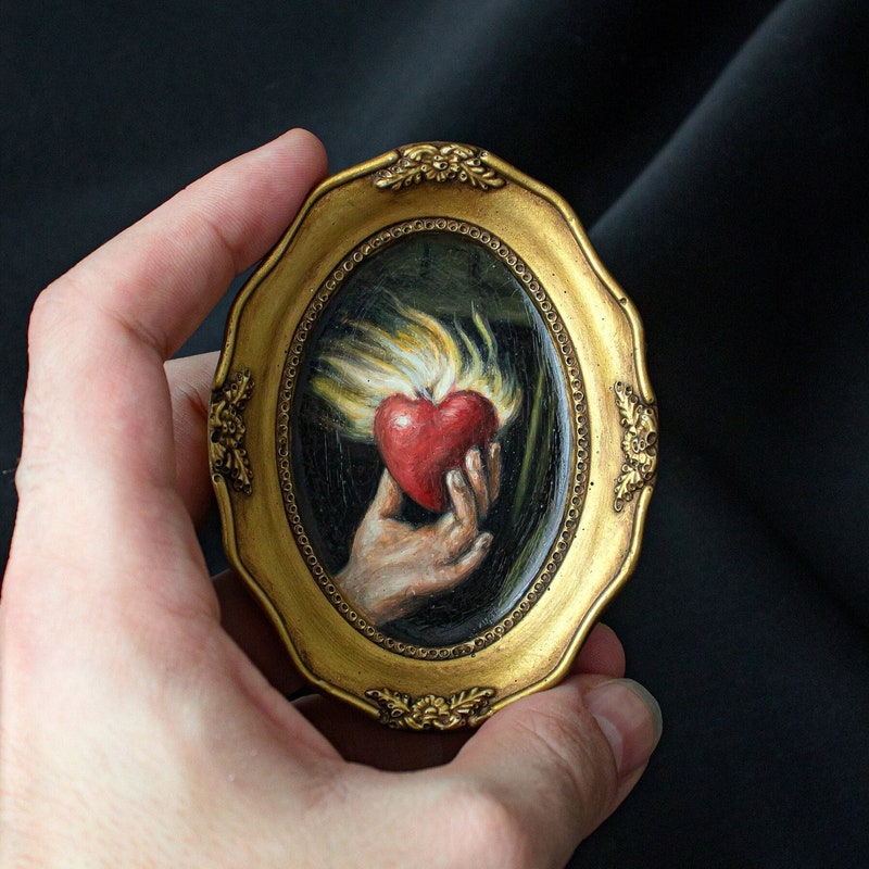 Heart Paintings - Etsy