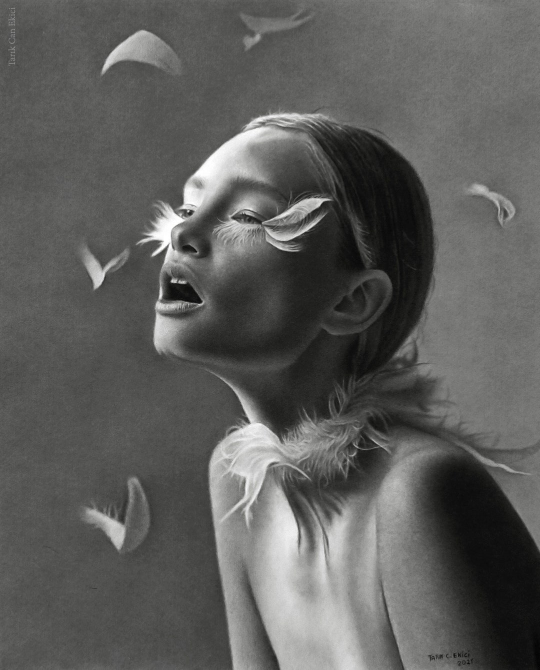 Custom Charcoal Portrait, Realistic Portrait Drawing, Drawing From ...