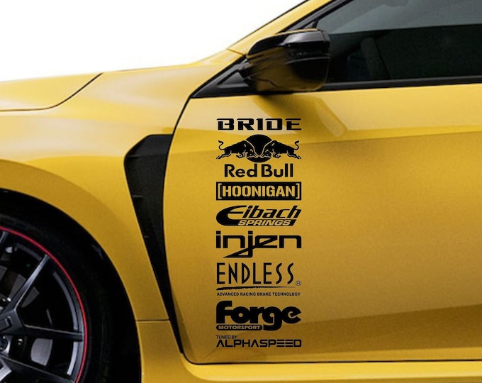 Sponsor Decals for Door Bedside Car Accessories Vinyl Sticker Car ...