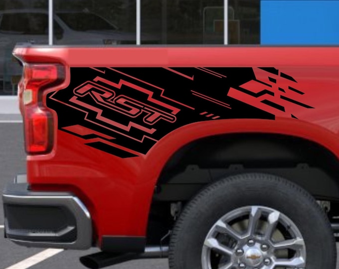 Custom Chevy Silverado 1500 RST Bedside Graphic Decal (2 Pcs),rst,2019 ...