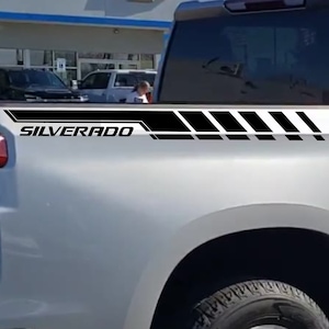Chevy Silverado Bedside Decal (2 Pcs), STRIPES Decal, RST, LT, Trail ...