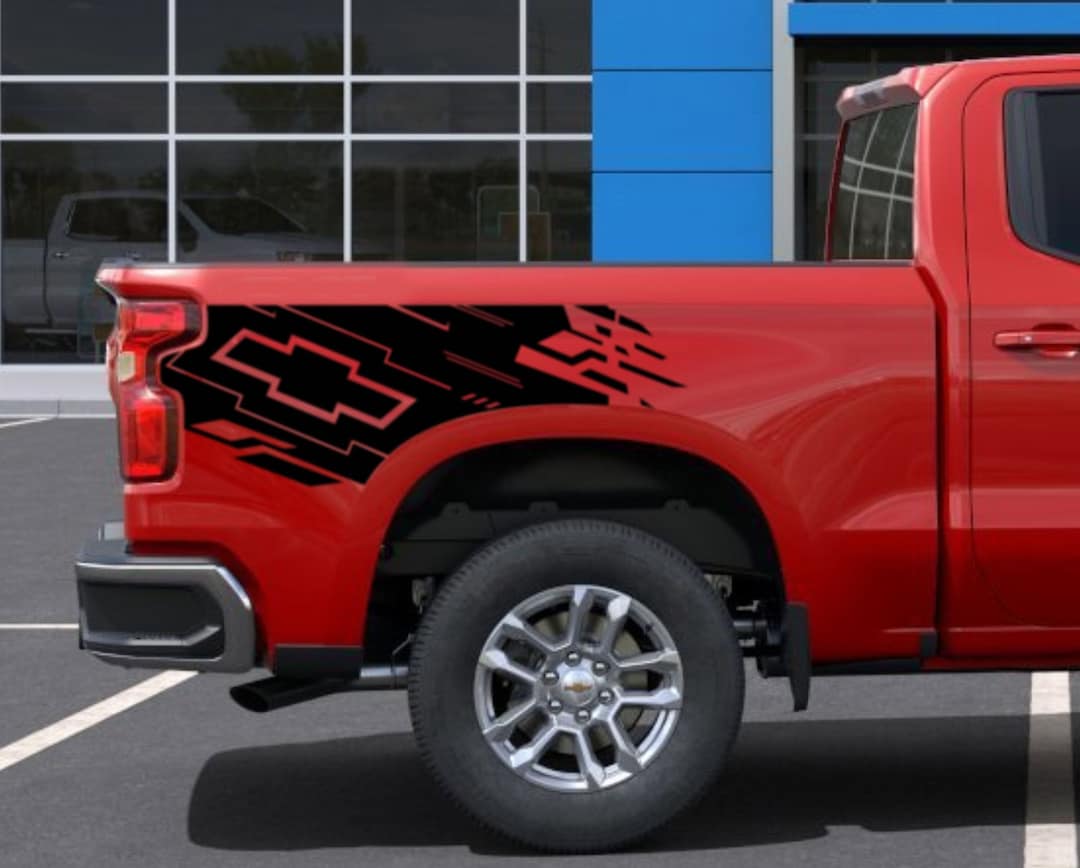 Custom Chevy Silverado 1500 Bedside Graphic Decal (2 Pcs) , RST, LT ...