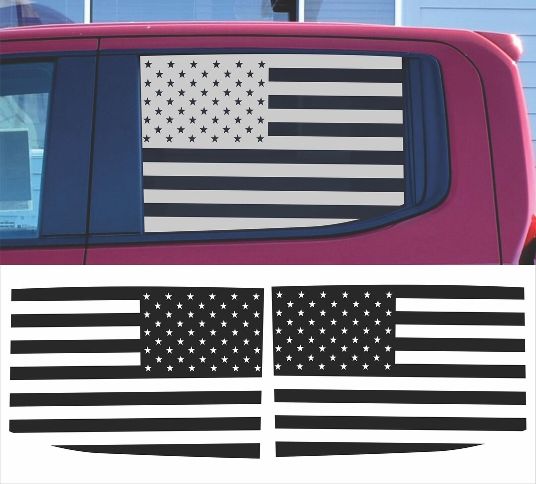 American Flag Side Window Decals for Chevy Silverado 1500 Crew Cab 2019 ...