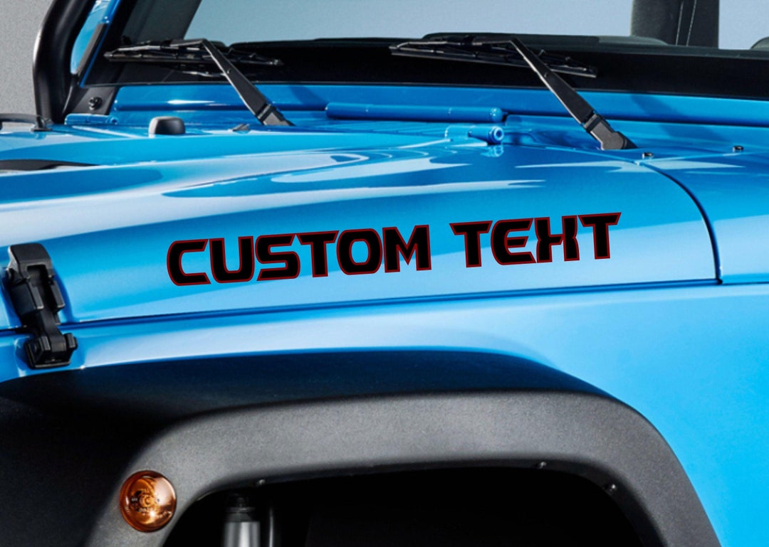 22" 2 Color Outline Custom Text Hood Decals (set of Two) ,fits Jeep ...