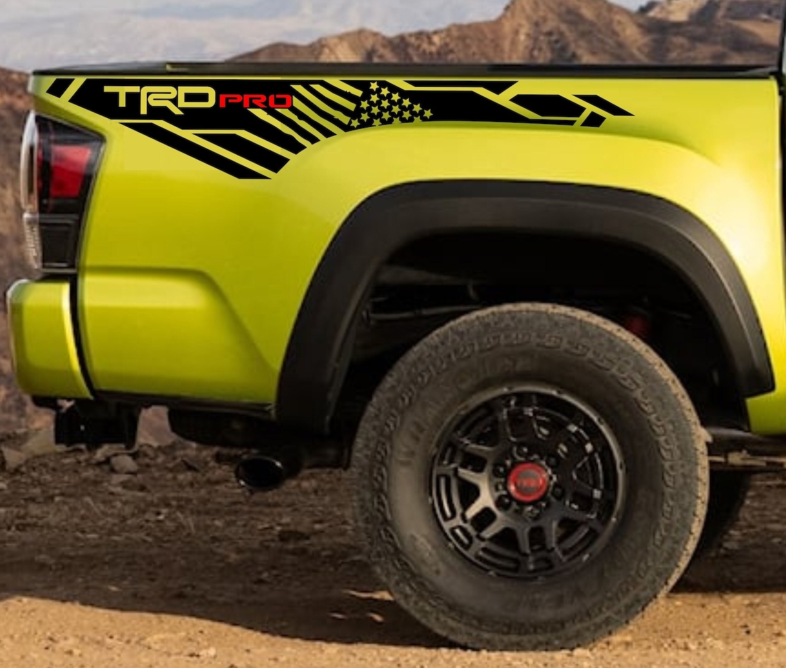 TRD PRO Toyota Tacoma American Flag Decals Stickers - Etsy