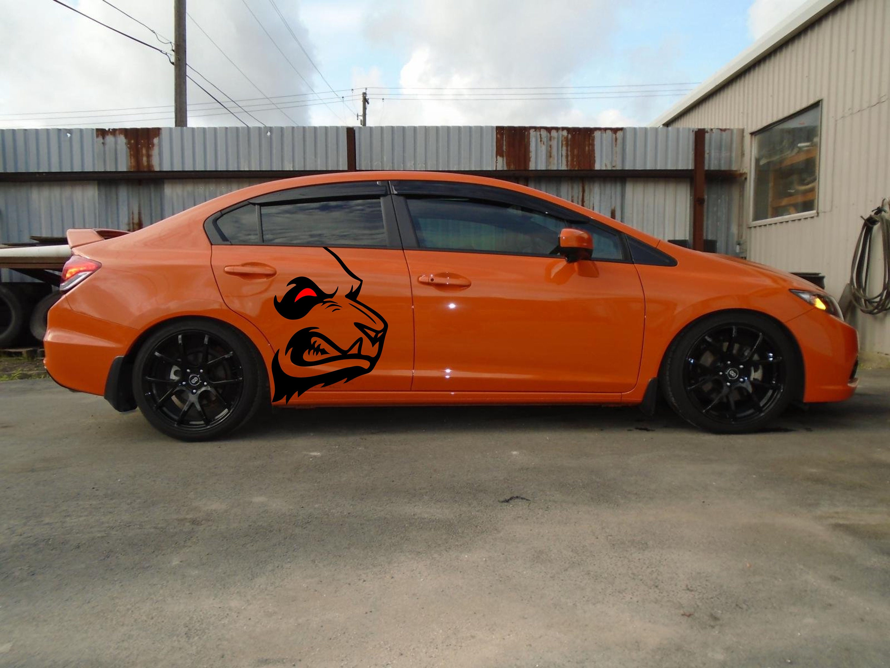 ANGRY Panda Decal INCLUDES BOTH Sides.. Sticker Decal for Honda Civic ...