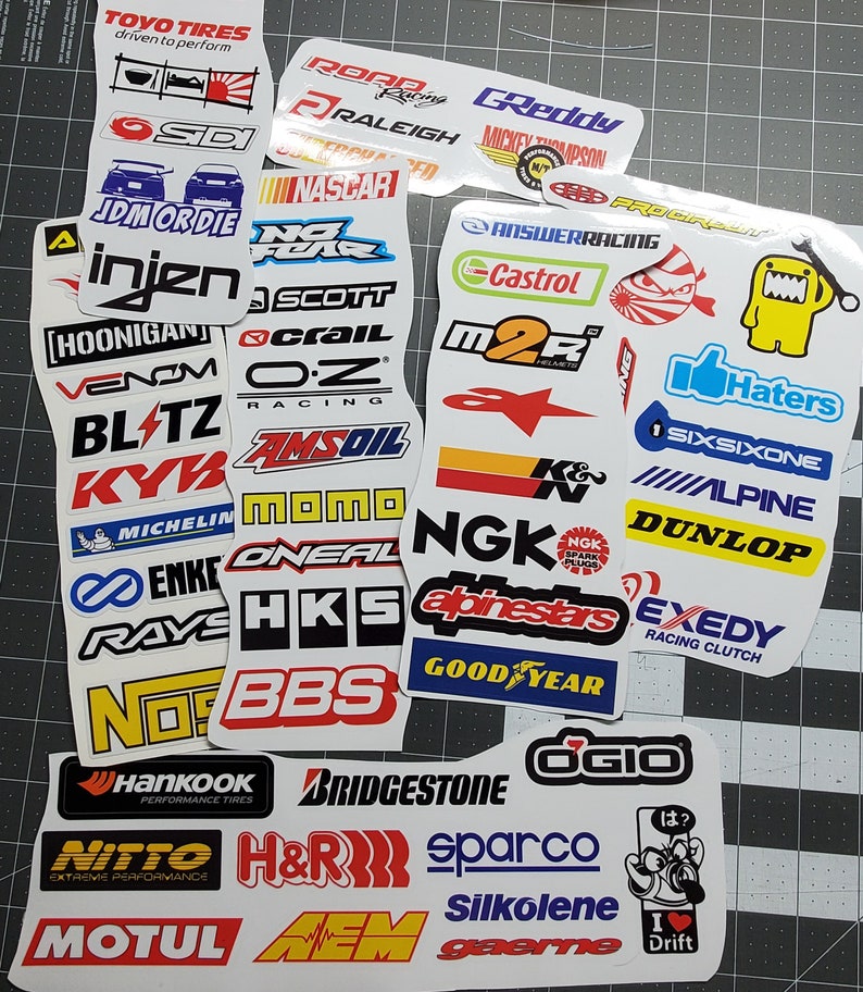 JDM Racing Car Stickers Pack Sponsors Logos Team Racing Sports - Etsy