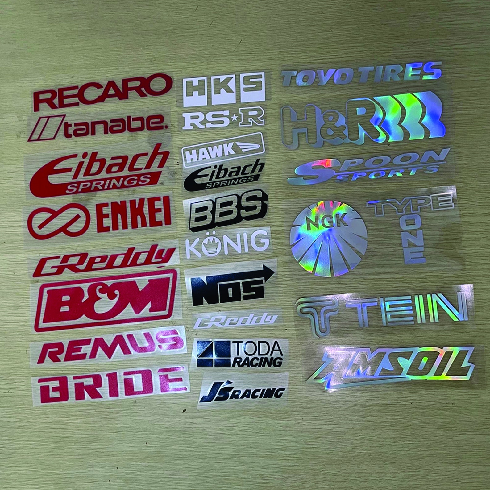 Sponsor Decals for Door Bedside Vinyl Stickers Lot Pack Oil Slick Color ...