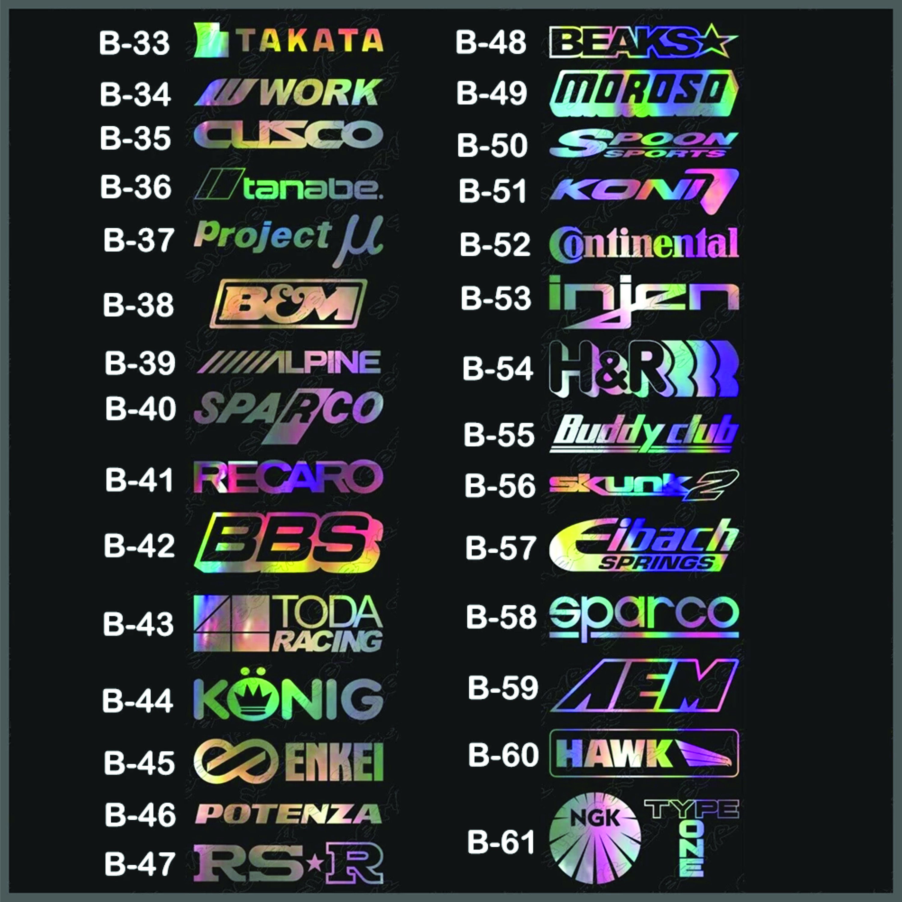 Sponsor Decals for Door Bedside Vinyl Stickers Lot Pack Oil - Etsy