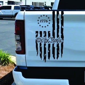 Distressed American USA US Flag Truck Tailgate Vinyl Decal Compatible ...