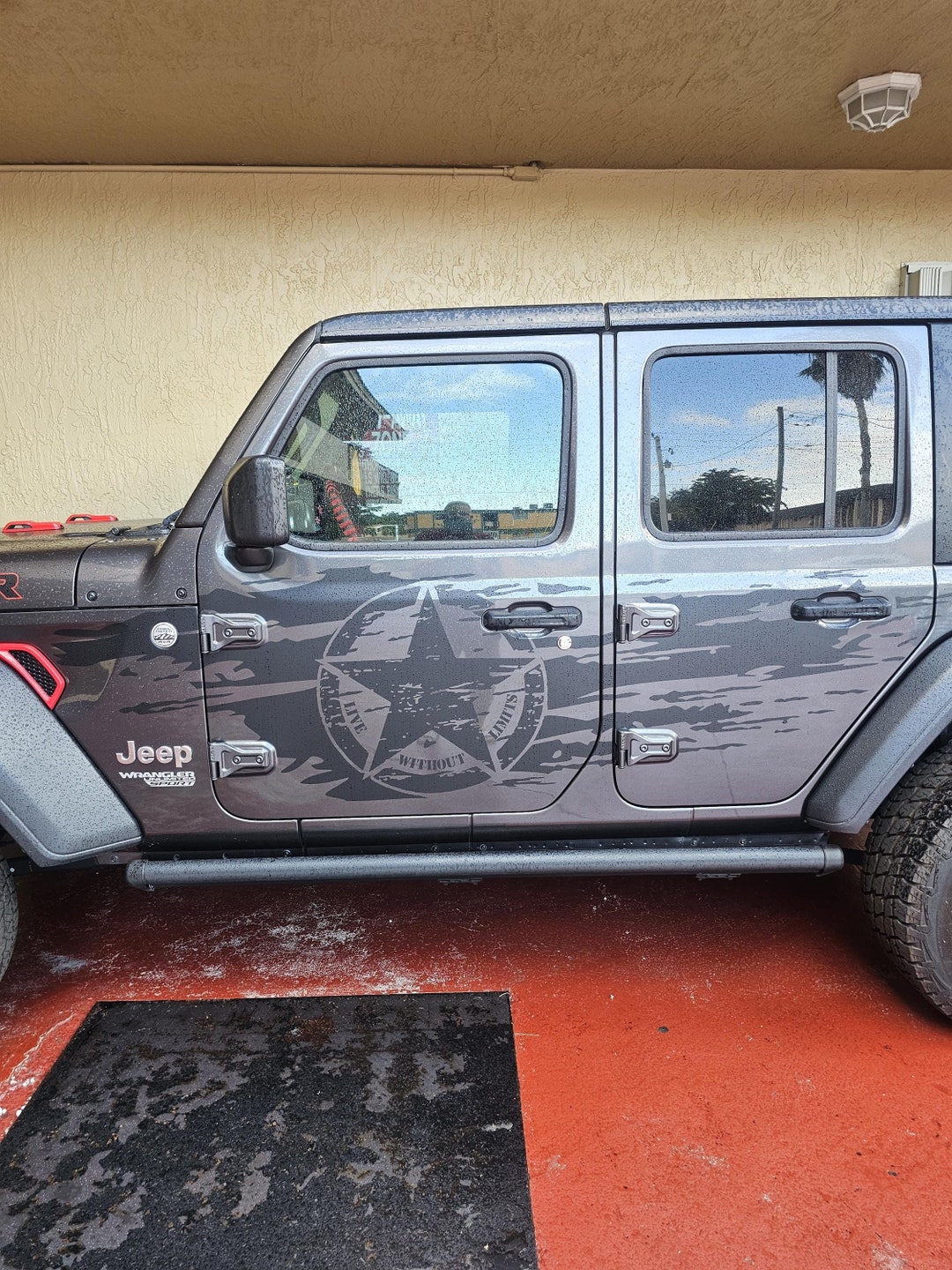 Distressed Star & Mud Splash Full Side Decal for Jeep | Military ...