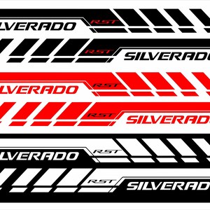 Chevy Silverado Bedside Decal (2 Pcs), STRIPES Decal, RST Stickers ...