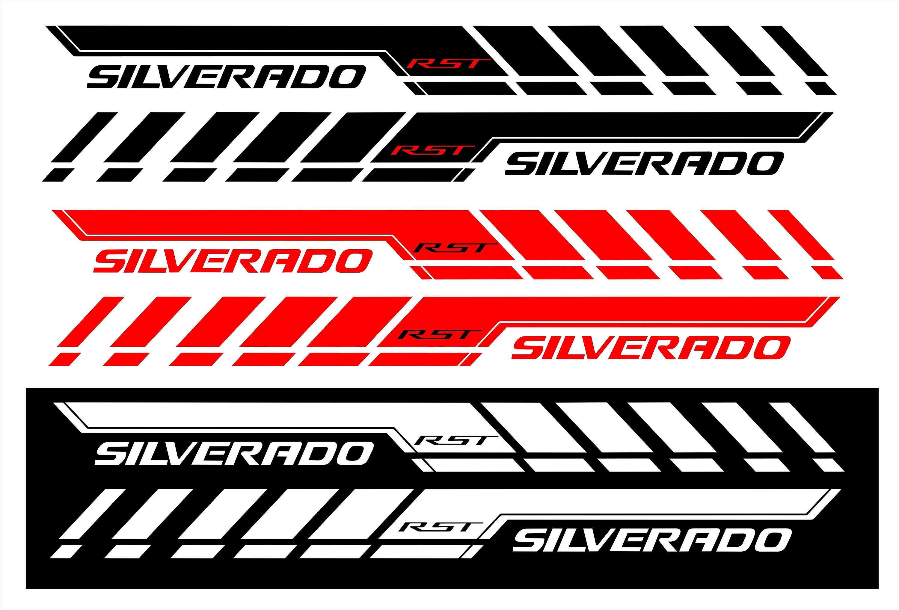 Chevy Silverado Bedside Decal (2 Pcs), STRIPES Decal, RST Stickers ...