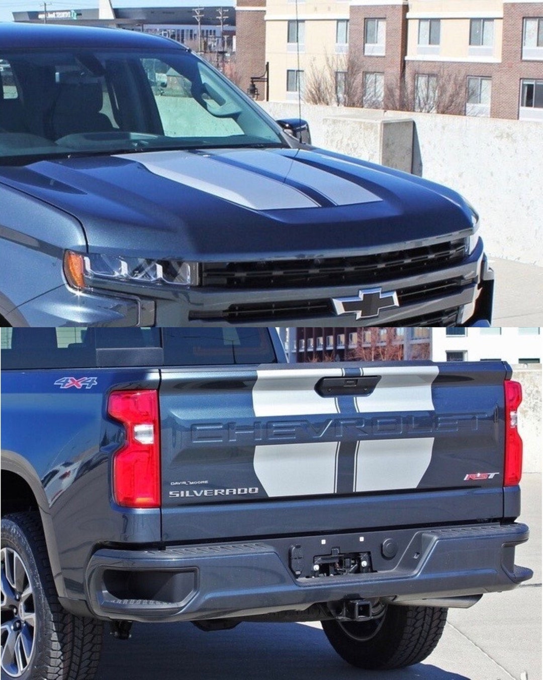 Chevrolet Silverado 1500 2019-2024 Bow Rally Stripes Graphic - Etsy