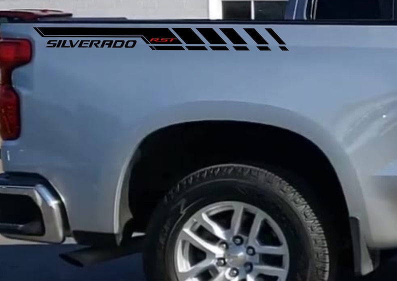 Chevy Silverado Bedside Decal (2 Pcs), STRIPES Decal, RST Stickers ...