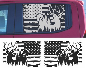American Flag Blue Line Side Window Decals for Chevy Silverado 1500 ...