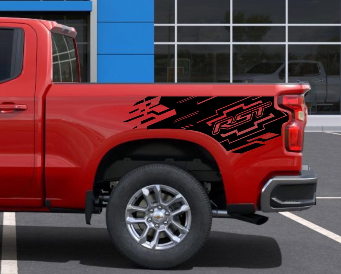 Custom Chevy Silverado 1500 RST Bedside Graphic Decal (2 Pcs),rst,2019 ...